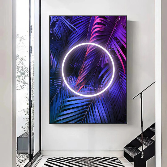 ArtStation - Neon Printable Wall Art, Elegant Flower Painting, Beige ...