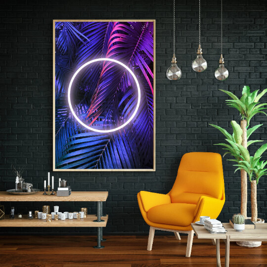 ArtStation - Neon Printable Wall Art, Elegant Flower Painting, Beige ...