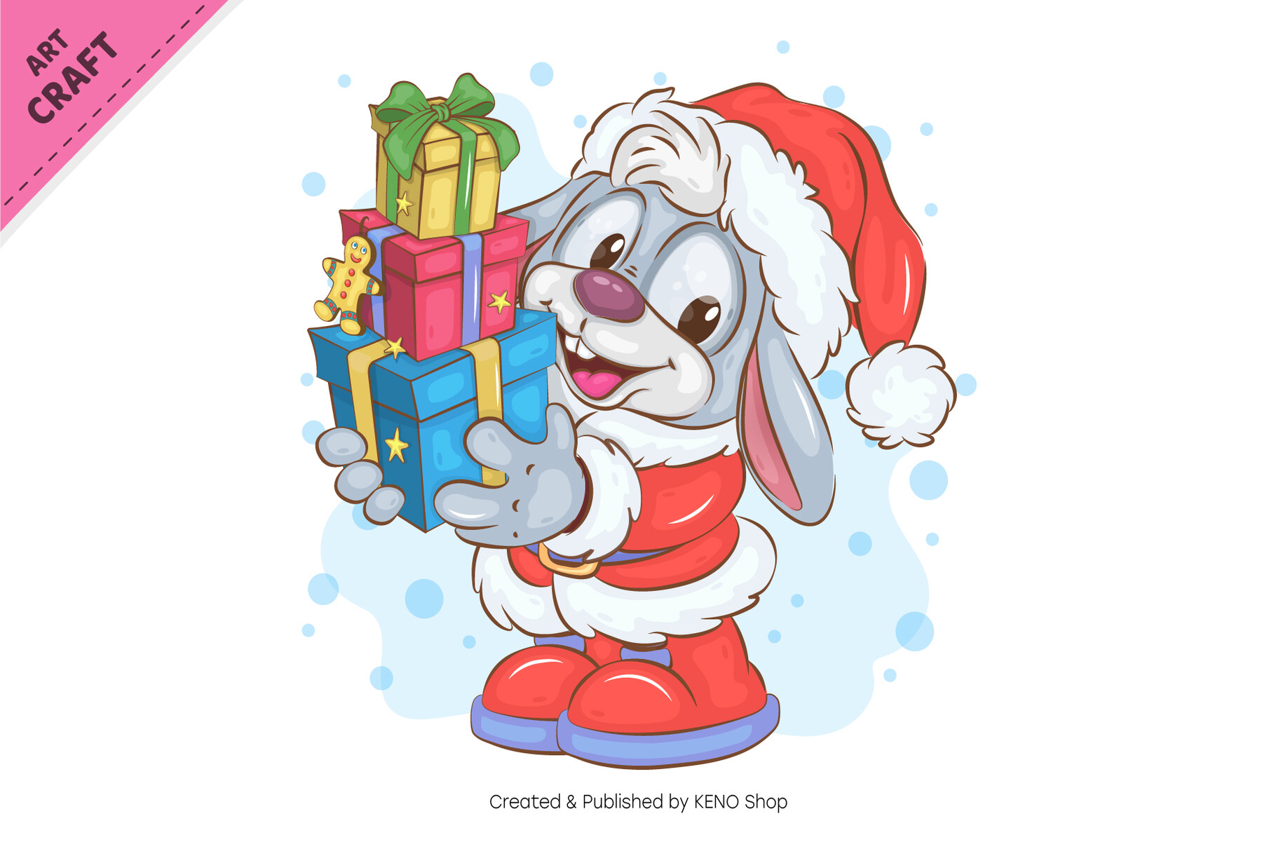 ArtStation - Bundle of Christmas Bunnies 03. Clipart. | Artworks