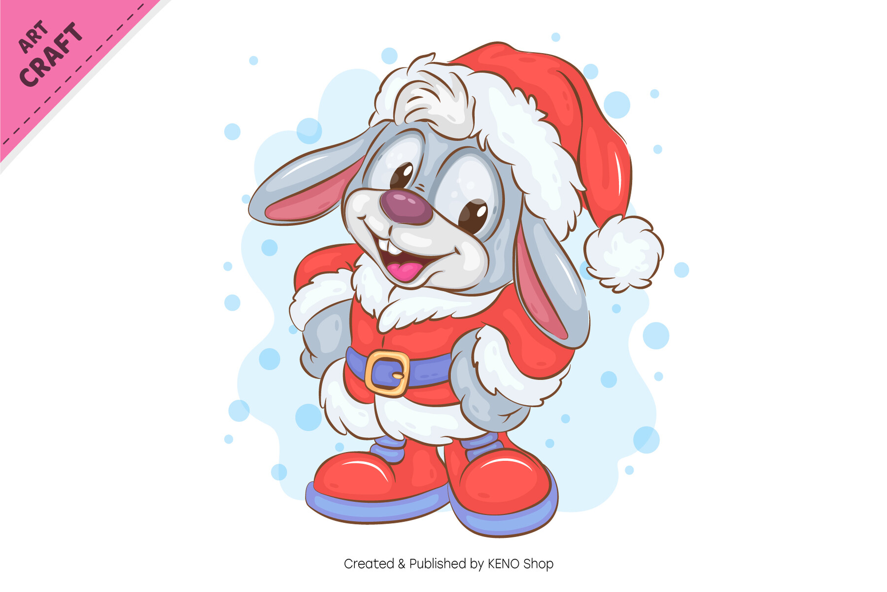 ArtStation - Bundle of Christmas Bunnies 03. Clipart. | Artworks