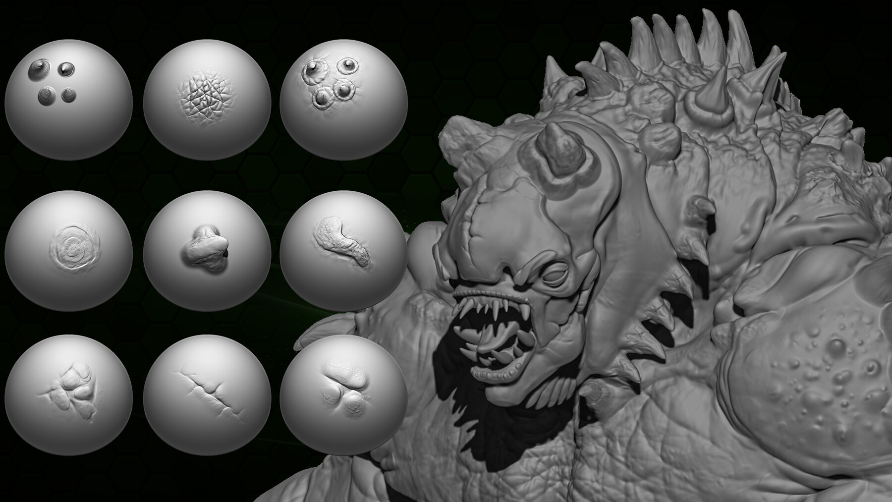 ArtStation - 35 Monster Skin Kit VDM ZBrush Brush V2 | Brushes