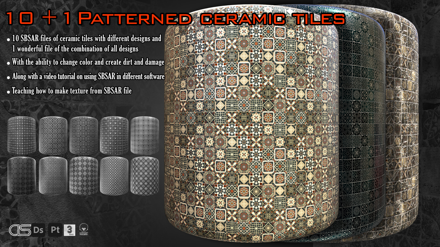 ArtStation - 10+1 Hgh quality Patterned ceramic tiles + Tutorial how to ...