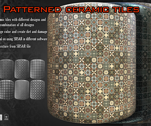 ArtStation - 10+1 Hgh quality Patterned ceramic tiles + Tutorial how to ...
