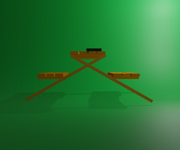 ArtStation - PICNIC TABLE LOW POLY 3D MODEL | Game Assets