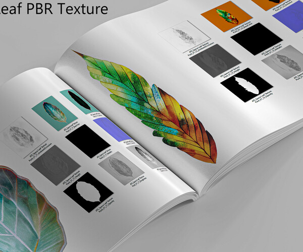 ArtStation - 84 Space Leaf Pack - PBR Texture - 4k - with Alpha Map ...