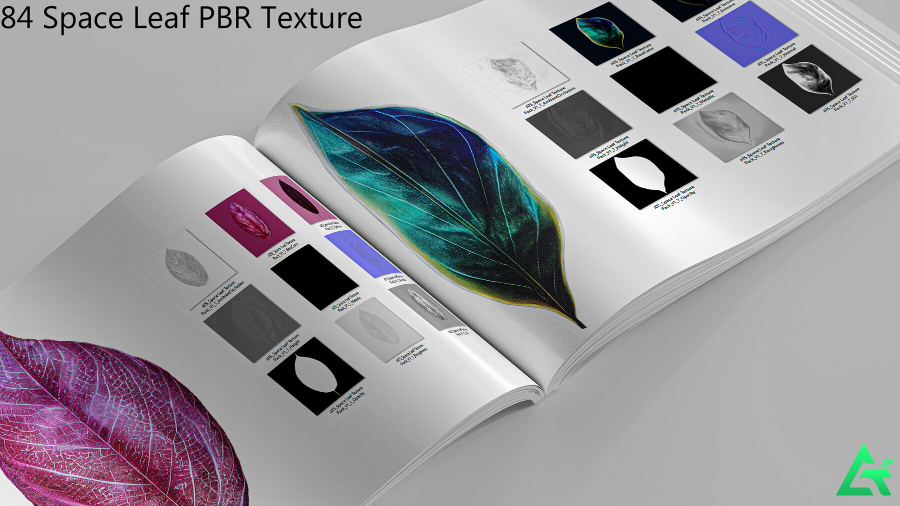 ArtStation - 84 Space Leaf Pack - PBR Texture - 4k - with Alpha Map | Resources