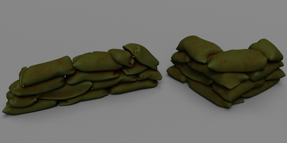 ArtStation - Sandbags | Game Assets