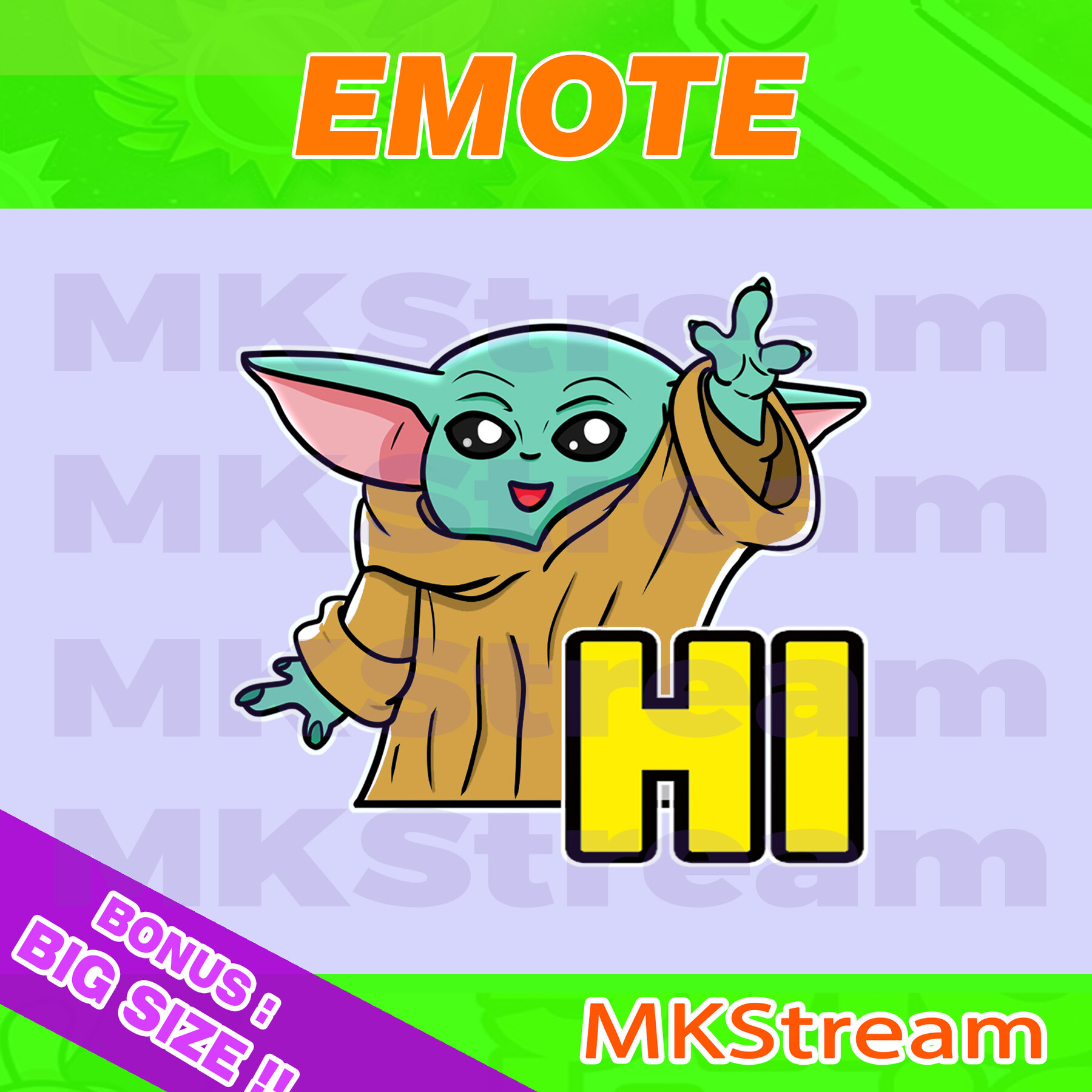 ArtStation - Twitch emotes star wars mandalorian baby yoda hi | Artworks