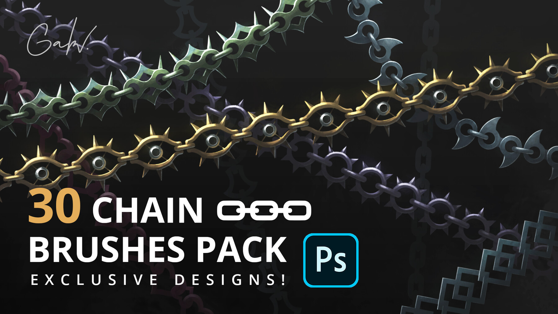 ArtStation - 30 Chain Brushes Pack | Brushes