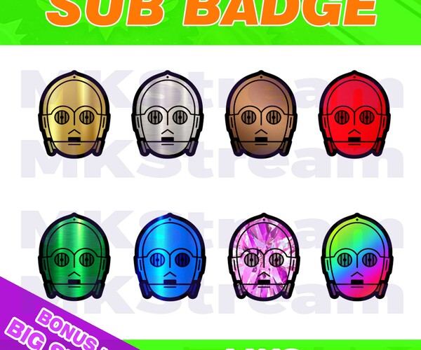 ArtStation - Twitch sub badges star wars droid c3po pack | Artworks