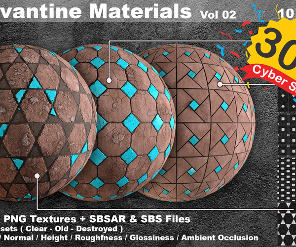 ArtStation - 30 High quality Levantine material + SBS & SBSAR files, 10 ...