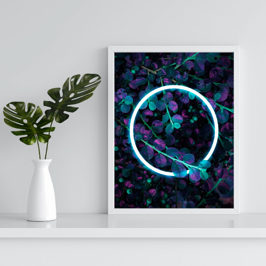 ArtStation - Neon Flower Wall Art, Nature Wall Art, Abstract Print ...