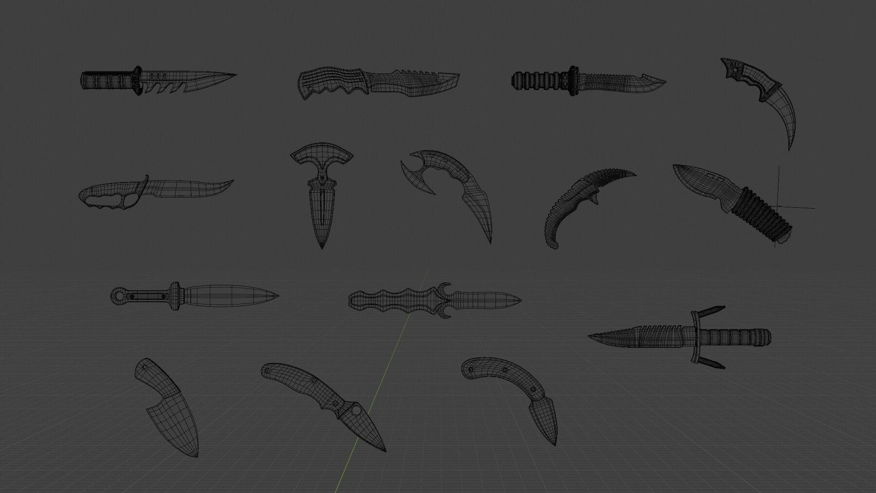 ArtStation - Pack of unique 3D Knives | Resources