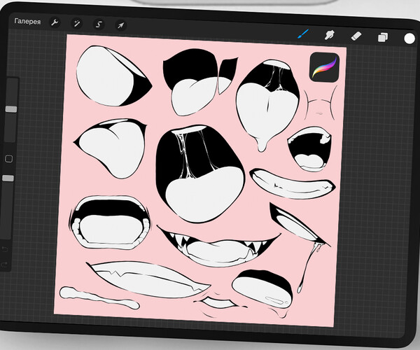 ArtStation - Free Mouth Stamps for Procreate (15 brushes) | Brushes