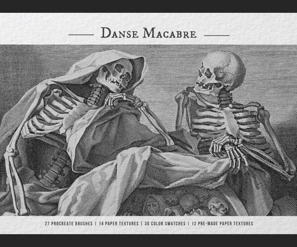 ArtStation - The Danse Macabre Procreate Kit | Brushes