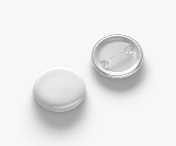 ArtStation - White Round Button Badge - plastic clutch pin | Resources
