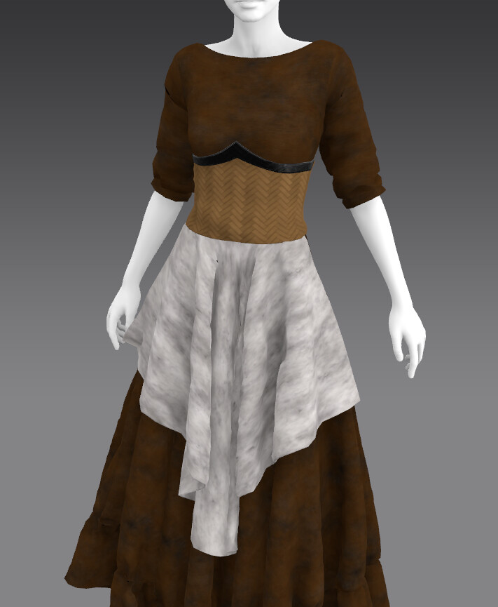 ArtStation - medieval commoner waitress dress | Resources