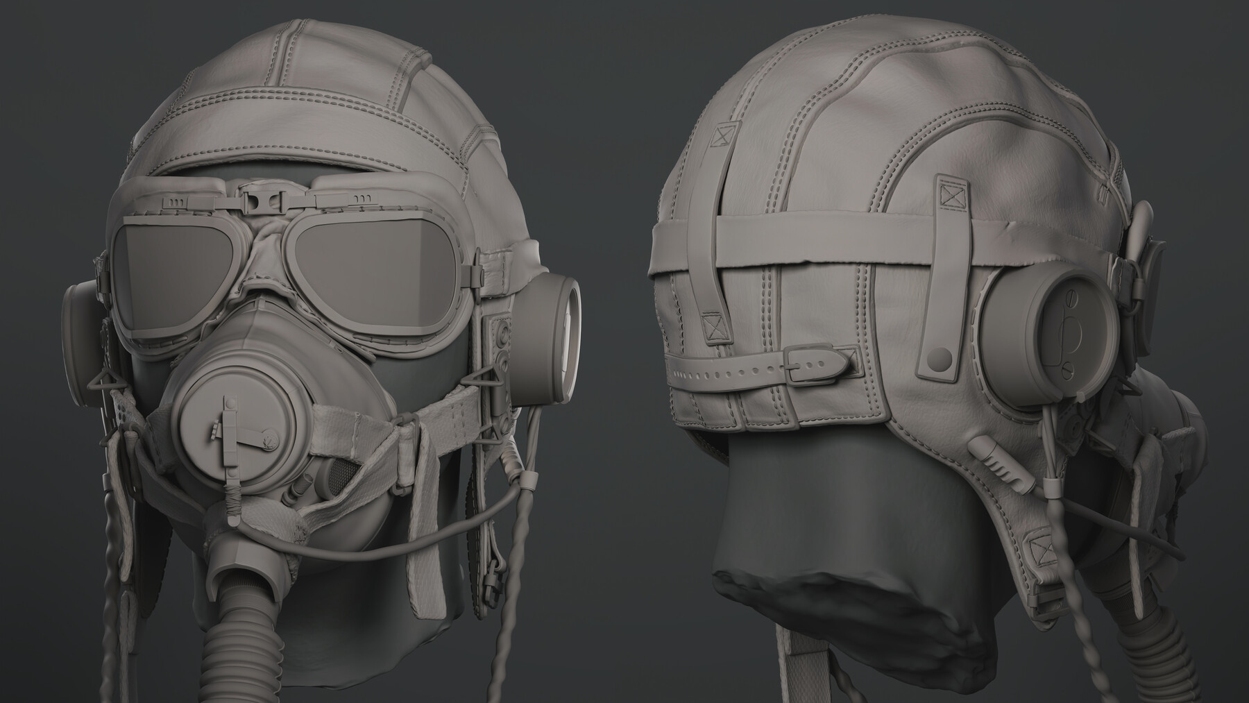 ArtStation - Leather Pilot Helmet - Project Files | Game Assets