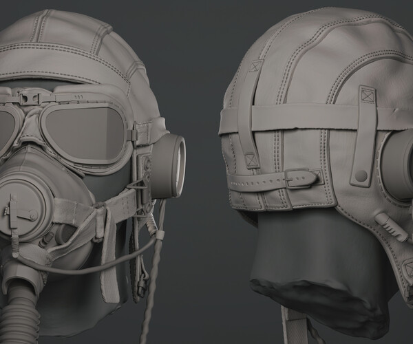 ArtStation - Leather Pilot Helmet - Project Files | Game Assets