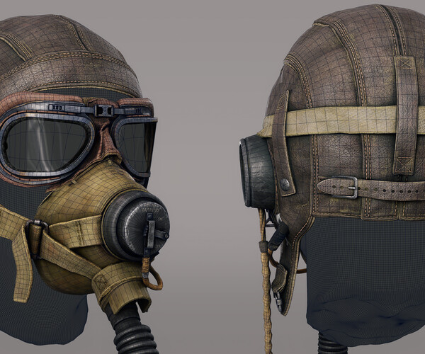 ArtStation - Leather Pilot Helmet - Project Files | Game Assets