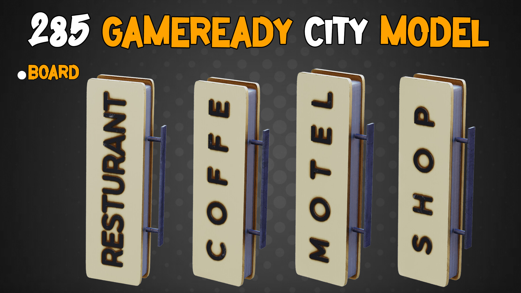 3DShop - 285 Game-Ready City Model VOL-01