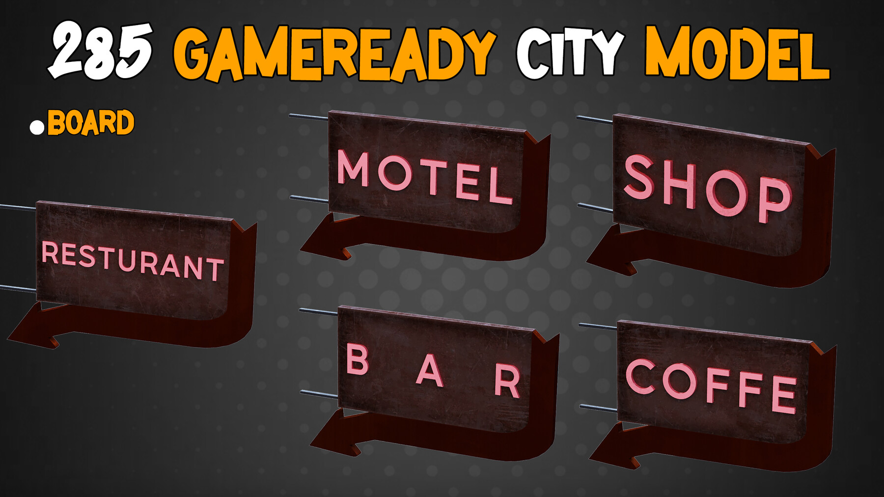 3DShop - 285 Game-Ready City Model VOL-01