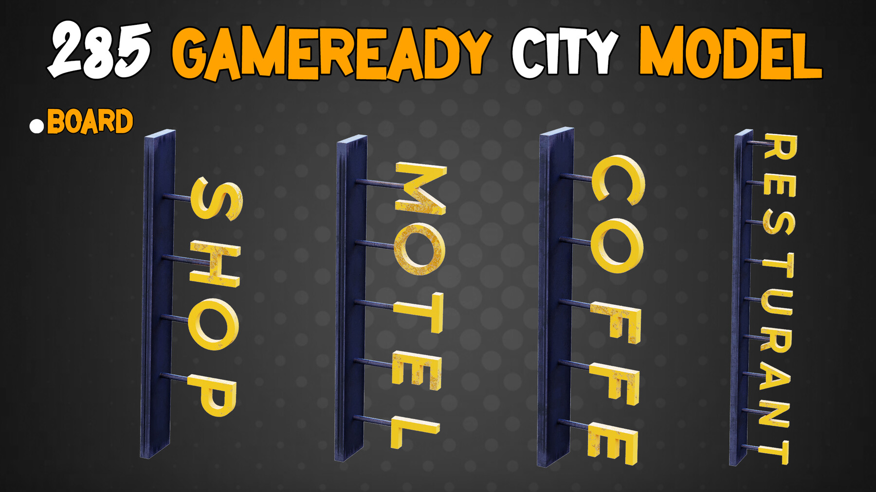 3DShop - 285 Game-Ready City Model VOL-01