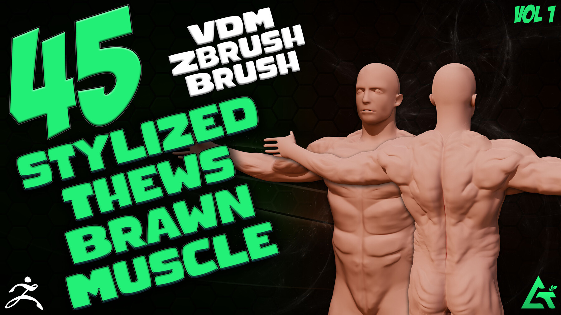 ArtStation - 45 Stylized Muscles VDM Brush | Brushes