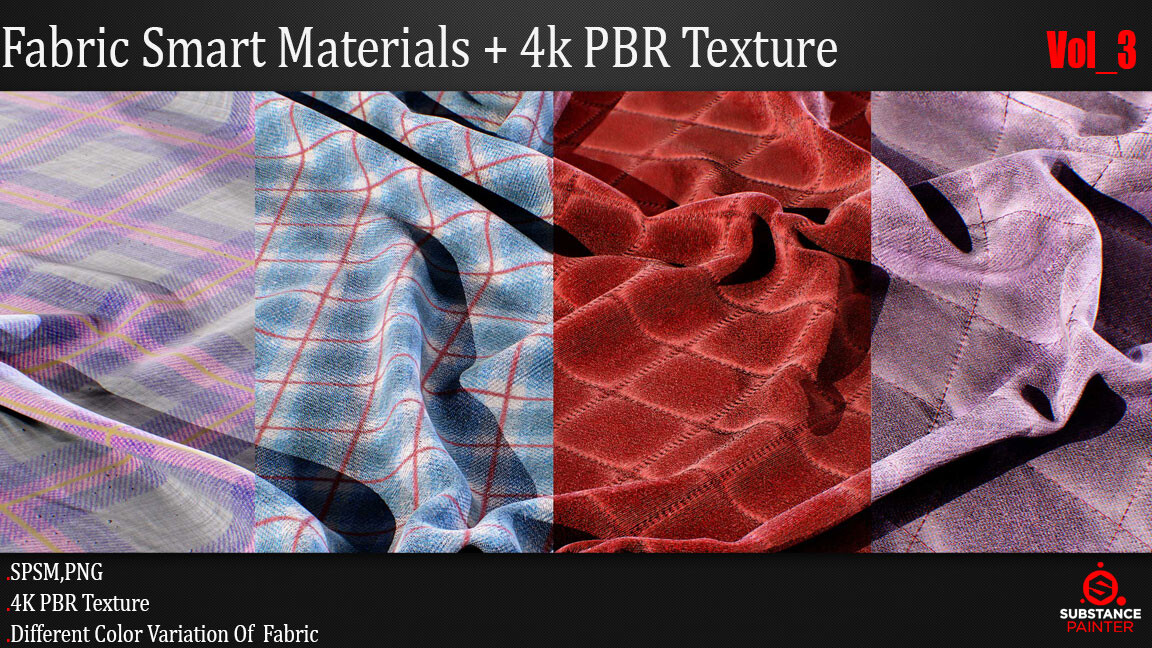 mohammadsaeed - High-Detailed Fabric Smart Materials + 4K PBR Texture Vol_3