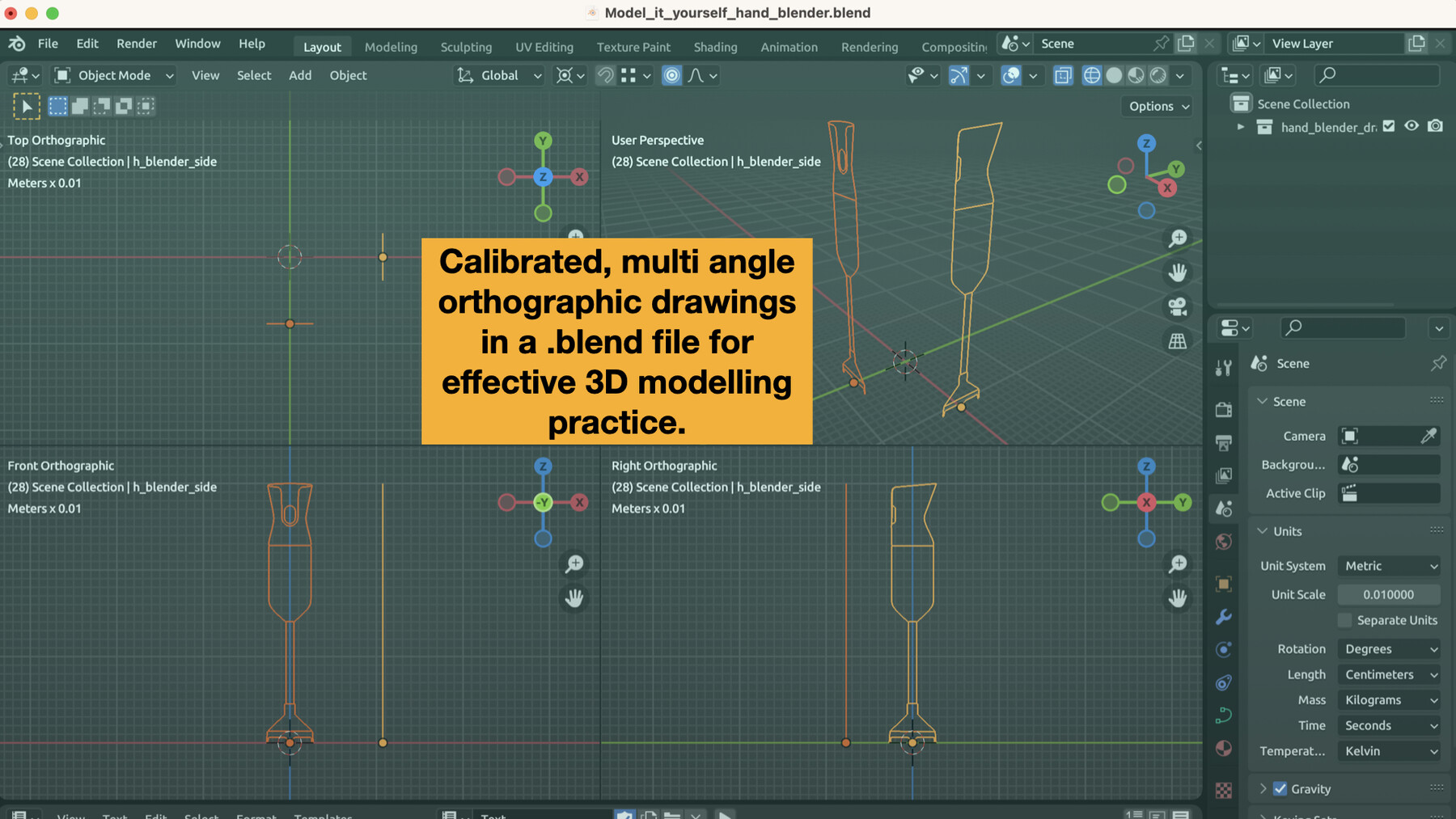 ArtStation - Model It Yourself - Everyday Object - Hand Blender | Free ...