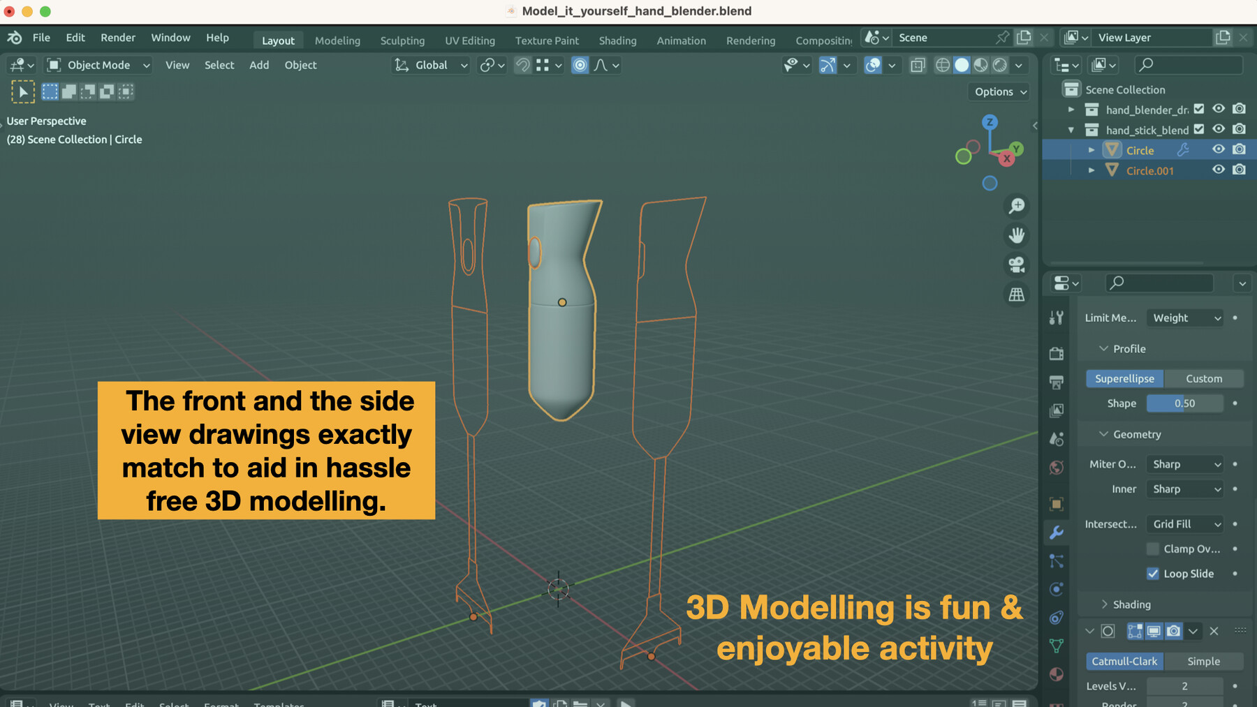 ArtStation - Model It Yourself - Everyday Object - Hand Blender | Free ...