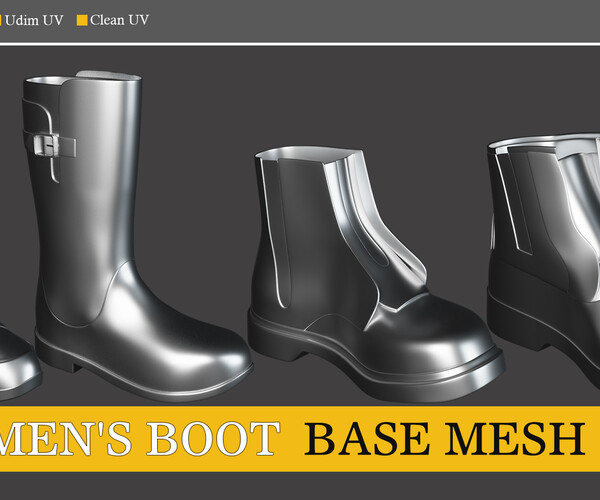 ArtStation - 10 Base Mesh men's boot - vol-01 | Game Assets