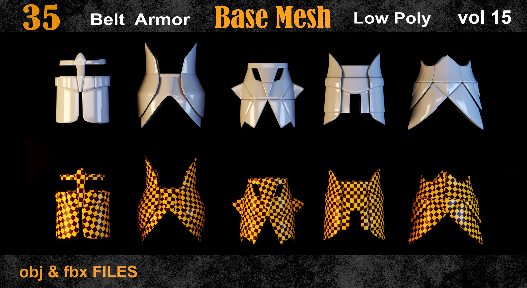 ArtStation - 35 Belt Armor Base Mesh vol 15 | Game Assets