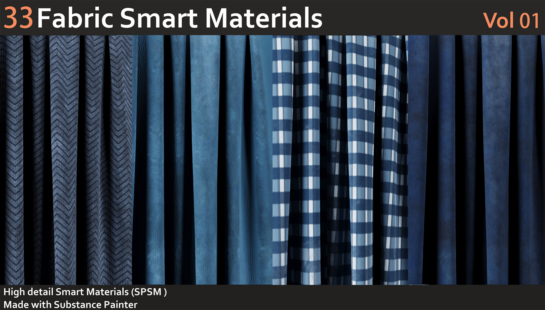 ArtStation - 33 Fabric Smart Materials_VOL 9 | Game Assets