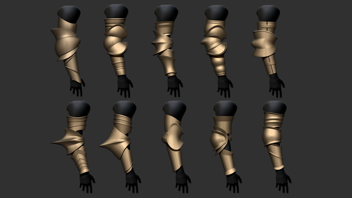 ArtStation - 50 Vambrace Highpoly and Lowpoly pack (With UVs) | Resources