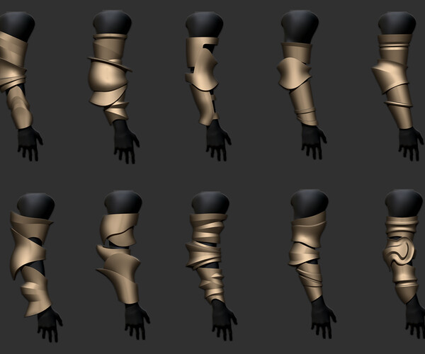 ArtStation - 50 Vambrace Highpoly and Lowpoly pack (With UVs) | Resources