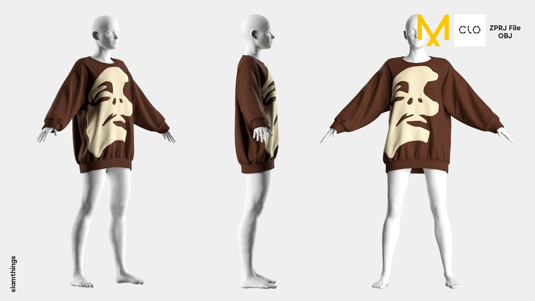 ArtStation - Streetwear Sweater #006 - Clo 3D / Marvelous Designer ...