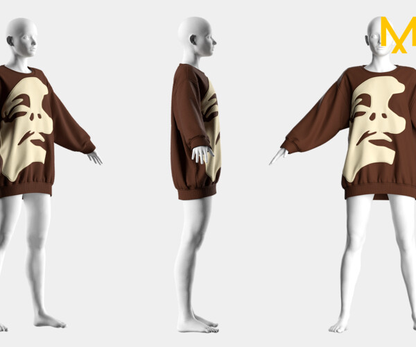 ArtStation - Streetwear Sweater #006 - Clo 3D / Marvelous Designer ...