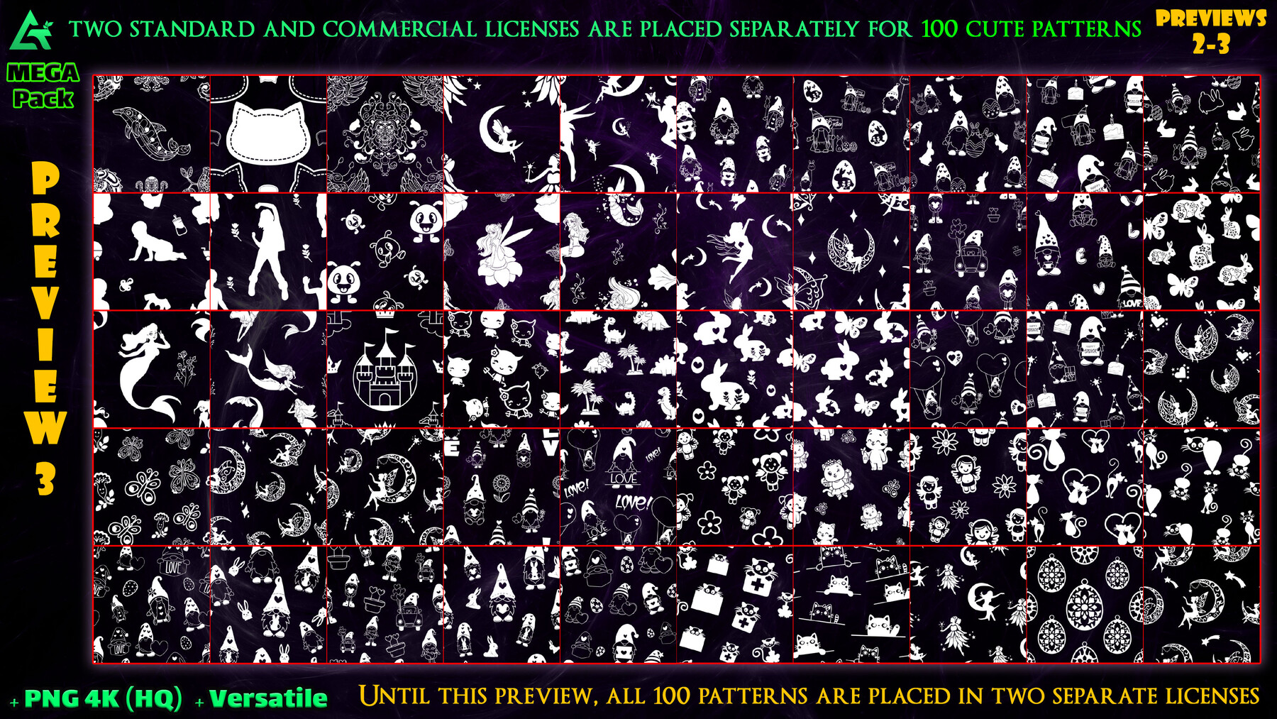 ArtStation - 500 Hand Painted Alpha Seamless Cute Patterns (MEGA Pack ...