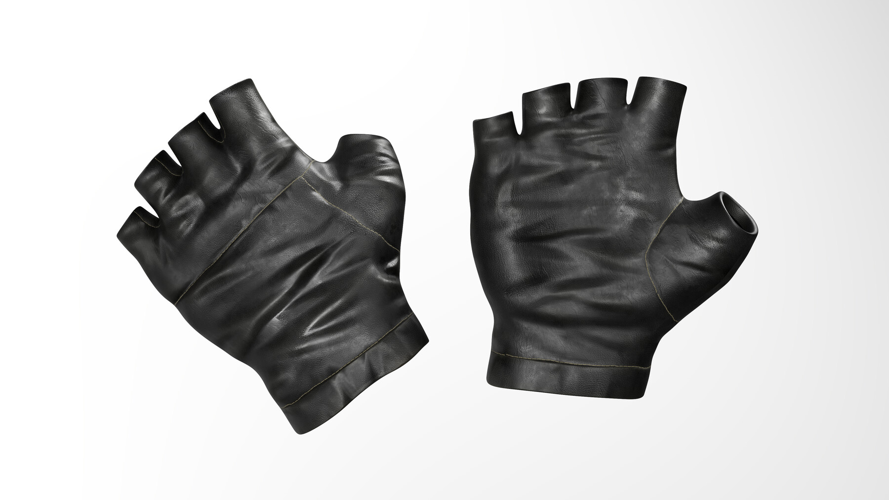 ArtStation - Black leather fingerless glove | Game Assets