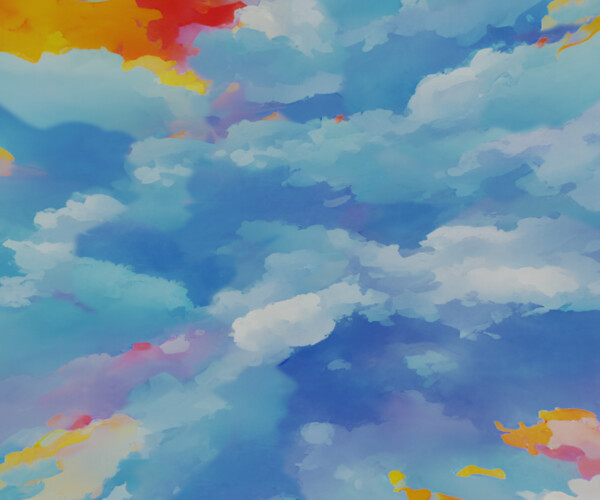 ArtStation - Fantasy Painted Clouds Skybox | Game Assets