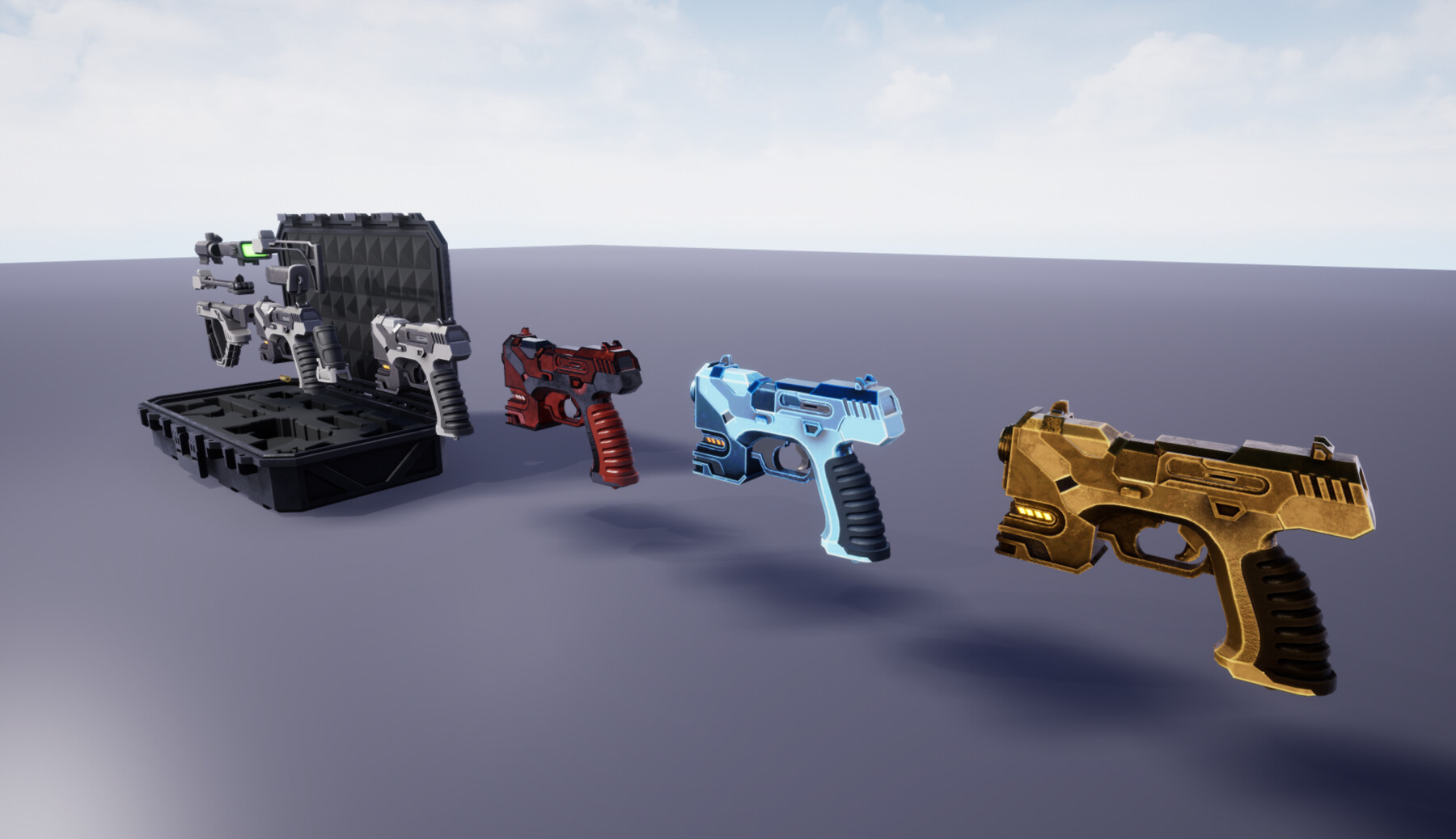 ArtStation - Sci-fi gun and case - Fully modular + Unreal Engine ...