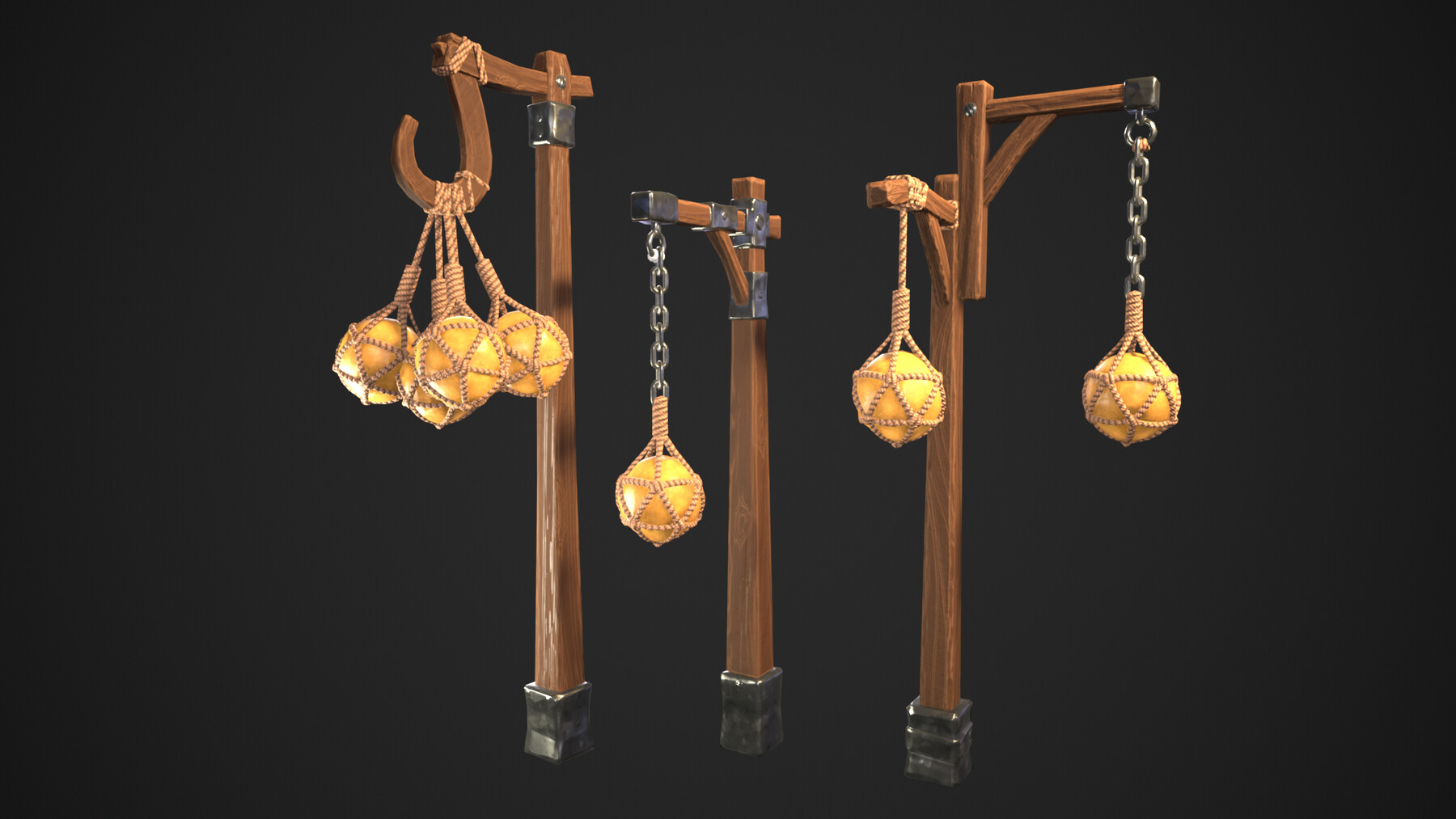 ArtStation - Modular Lantern Posts Kit | Game Assets