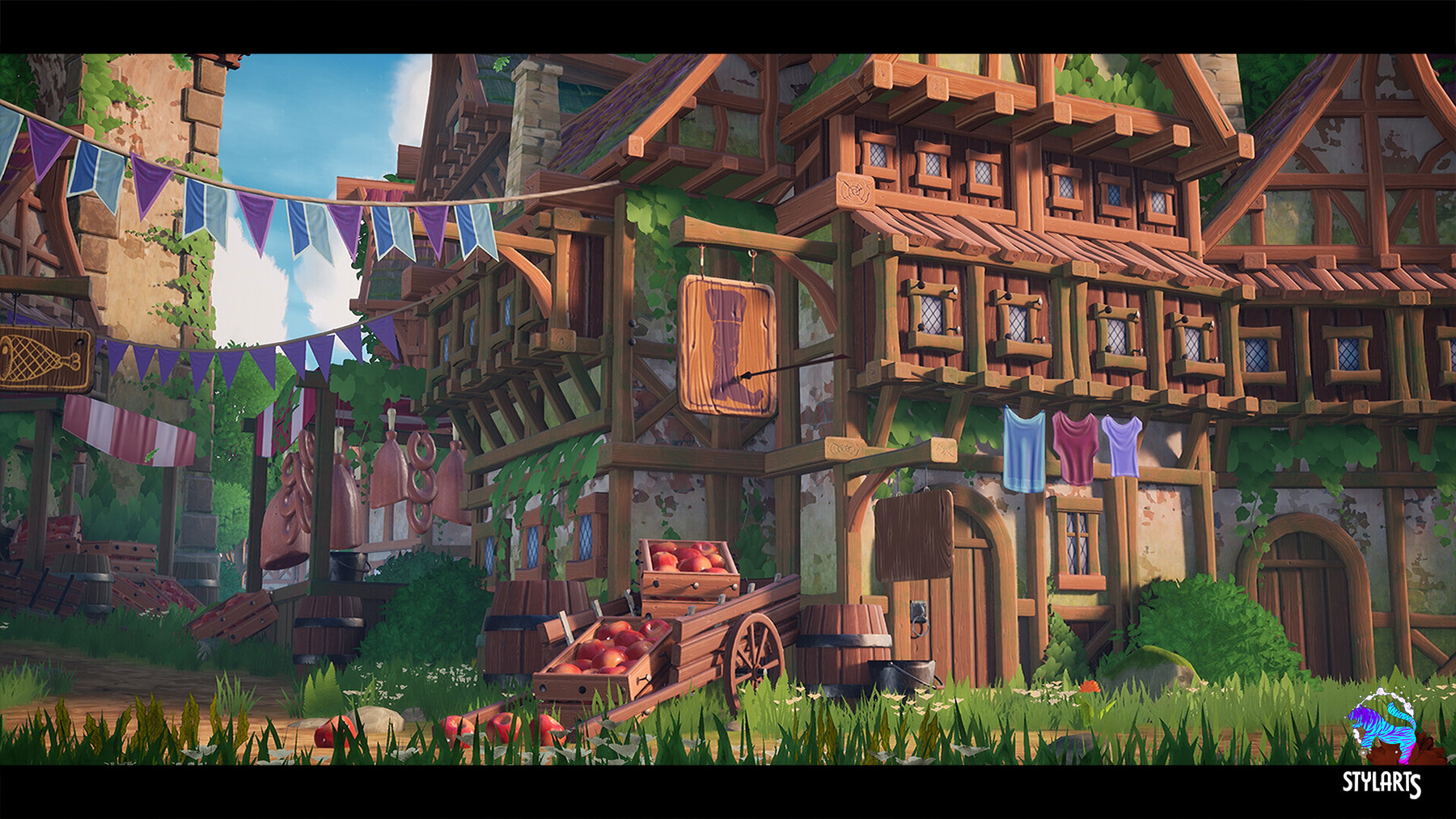 ArtStation - Modular Stylized Medieval Town | Game Assets