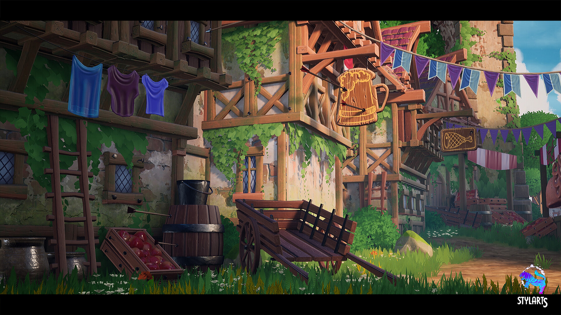 ArtStation - Modular Stylized Medieval Town | Game Assets