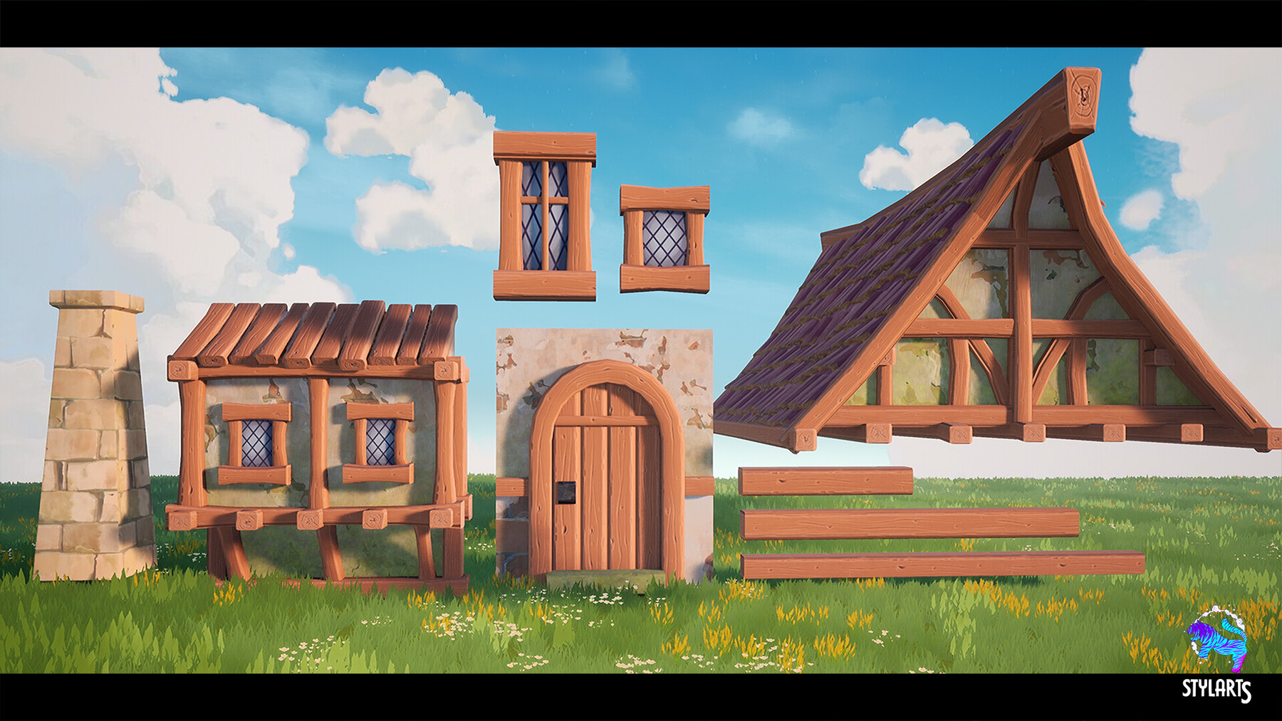 ArtStation - Modular Stylized Medieval Town | Game Assets