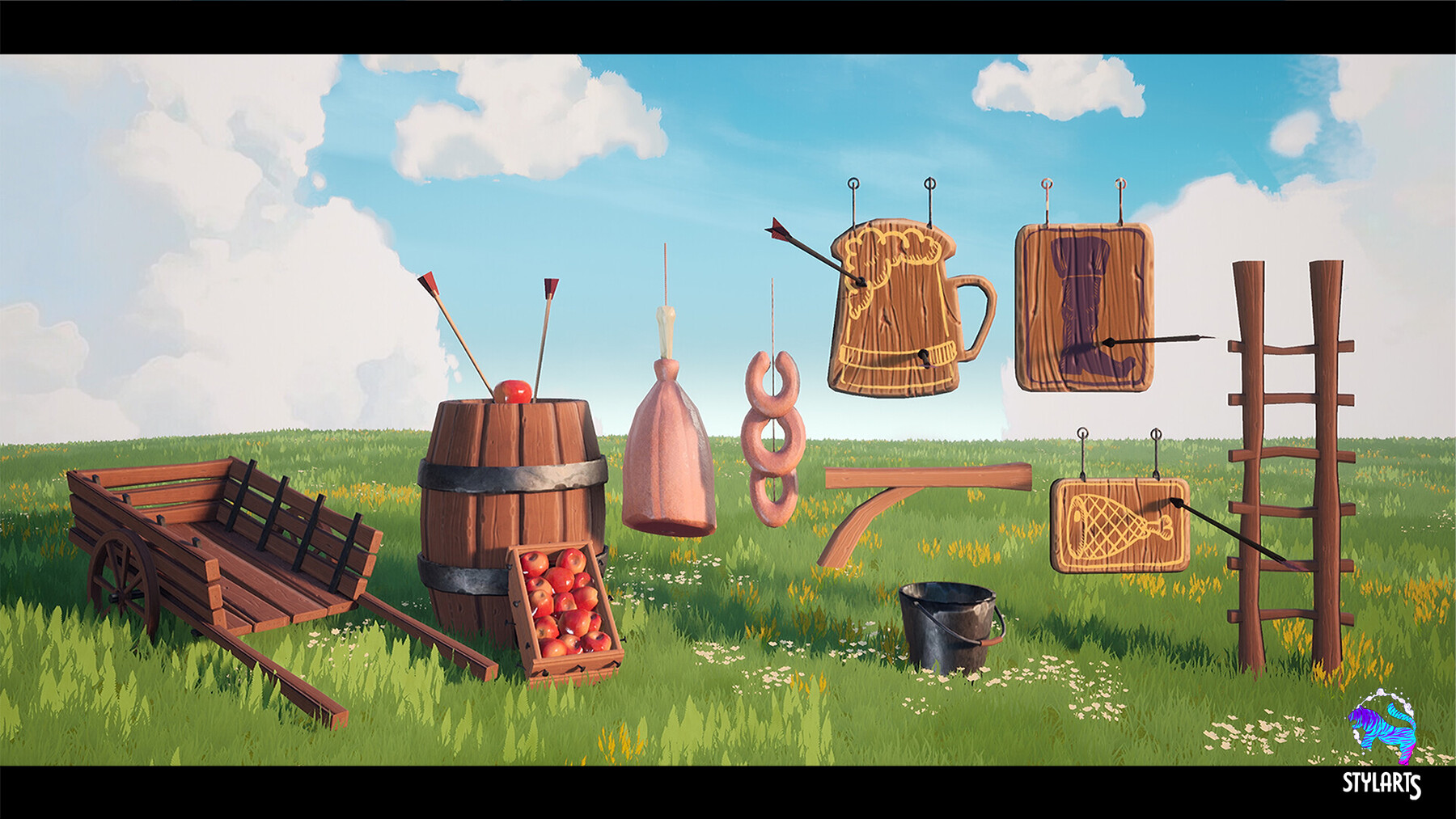 ArtStation - Modular Stylized Medieval Town | Game Assets