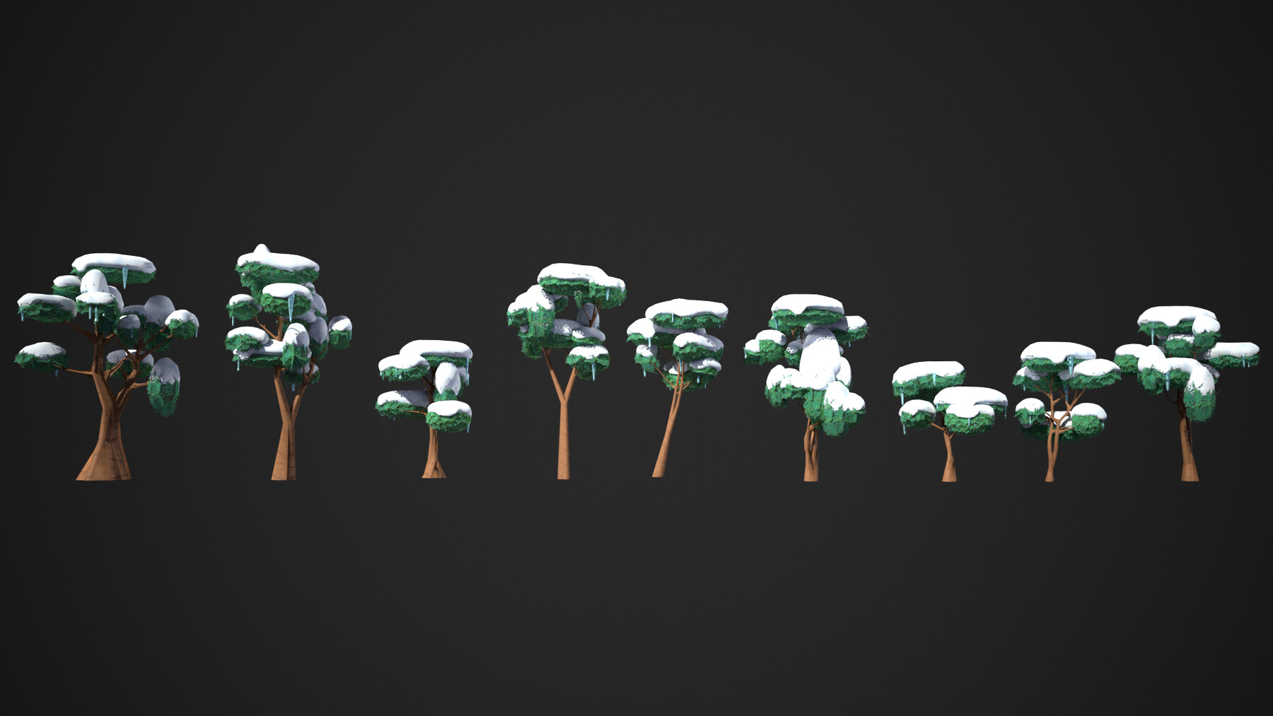 ArtStation - Winter Trees 02 | Game Assets