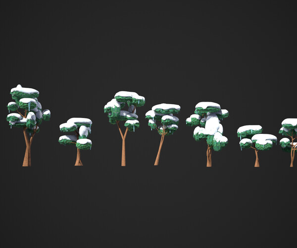 ArtStation - Winter Trees 02 | Game Assets