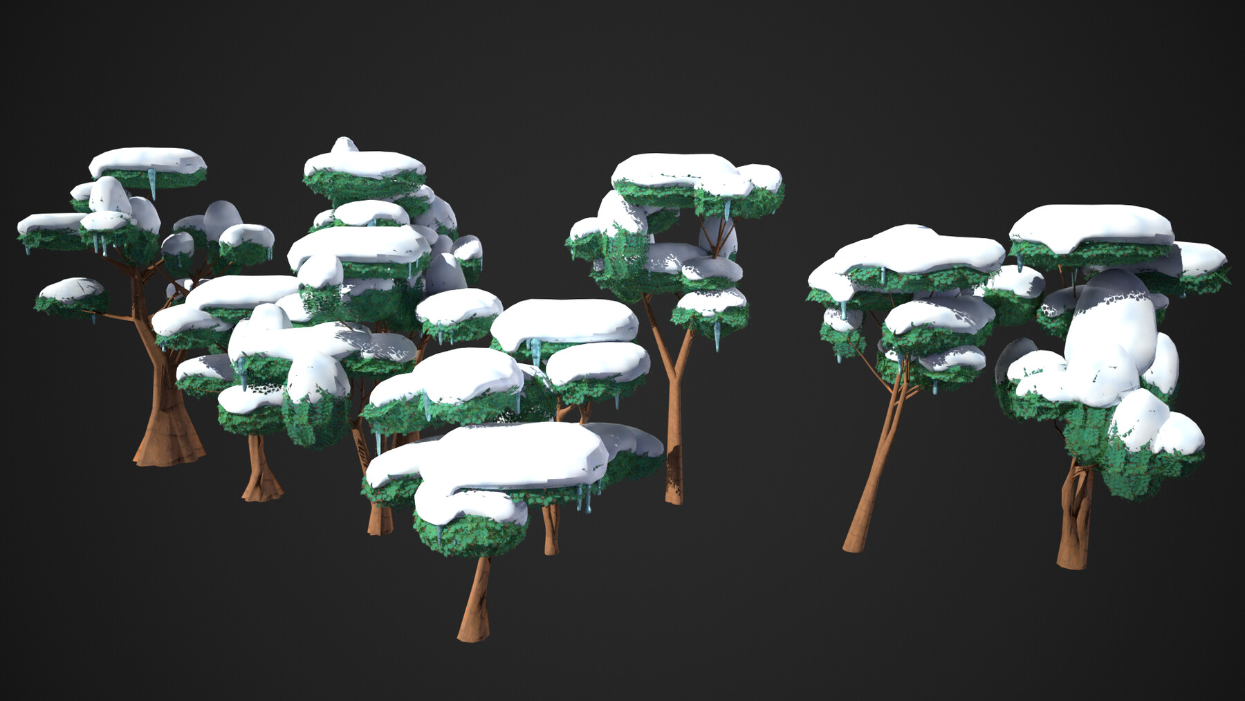 ArtStation - Winter Trees 02 | Game Assets